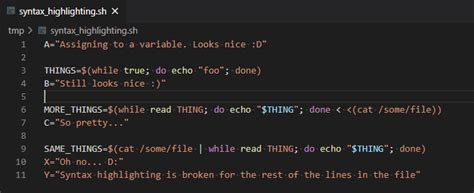 Bash Syntax Highlighting Breaks After In Line Pipe To While Read Loop