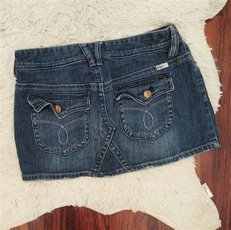 Roxy Skirts Roxy Denim Mini Skirt Medium Wash Poshmark