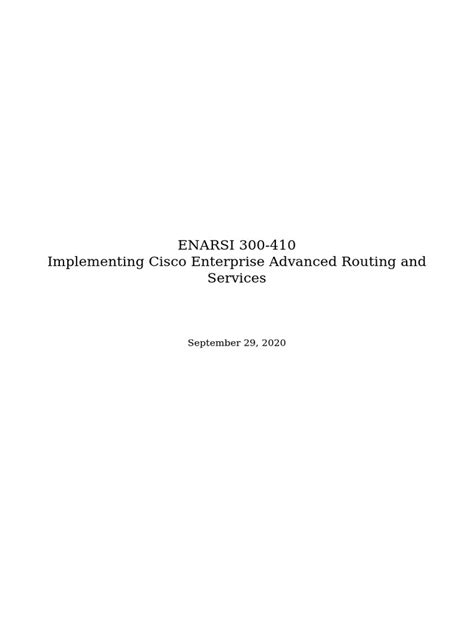 Implementing Cisco Enterprise Advanced Routing And Services Enarsi 300 410 Pdf Ip Address