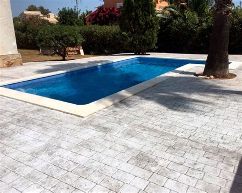 Hormigón Impreso Terraza piscina Javea Microciment