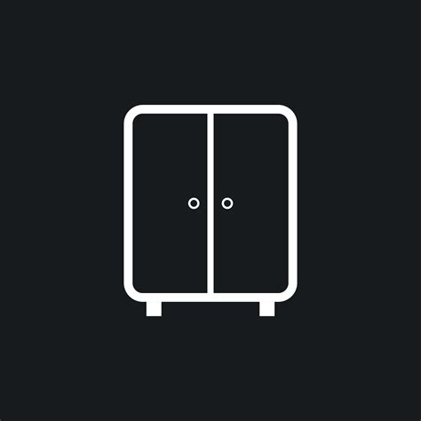Cupboard Furniture Icon Furniture Vector Illustration On Black Background Vector Art
