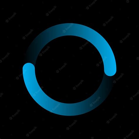 Premium Vector Blue Neon Circle Black Background Neon Swirl Light