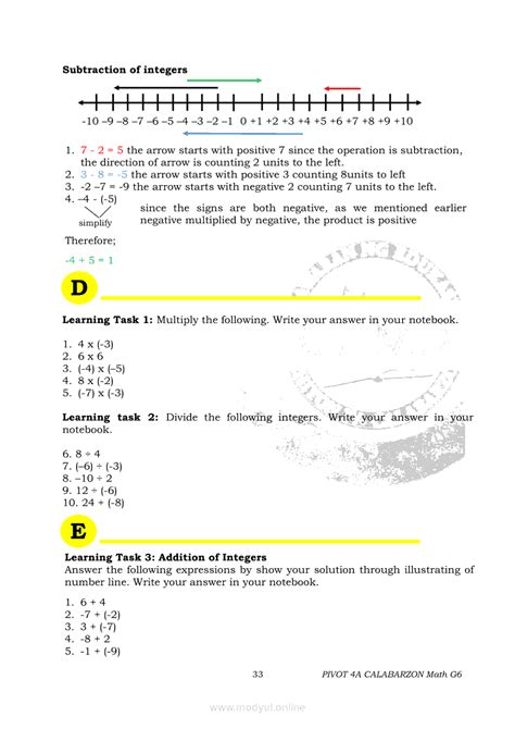 Math 6 Second Quarter Module Pivot Grade 6 Modules