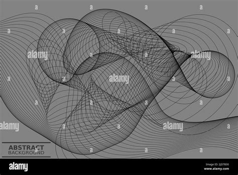 Abstract Wave Element For Design Digital Frequency Track Equalizer Stylized Line Art