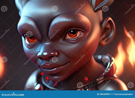 Small Humanoid Assistant Robot Running With Shopping Cart On A