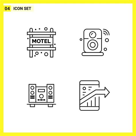 4 Icon Set Simple Line Symbols Outline Sign On White Background For Website Design Mobile