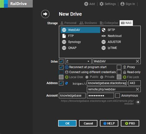 Stack Als Netwerkschijf Instellen Via Raidrive Voor Windows Werkt Met