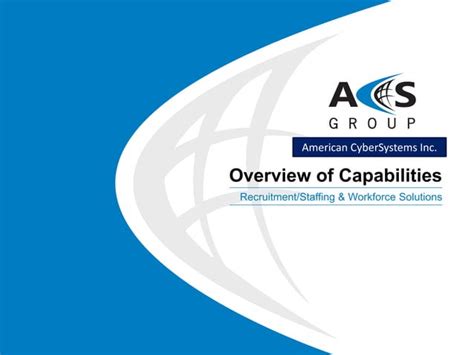 ACS Group Capabilities Presentation PPT