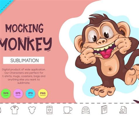 ArtStation Cartoon Mocking Monkey Crafting Sublimation Artworks