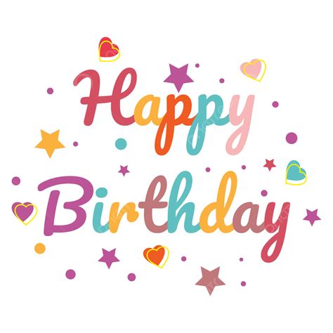 Happy Birthday Colored Font Text Vector Design Birthday Font Happy