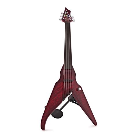 Wood Violins Viper 5 String Electric Violin Deep Red Quilt At Gear4music