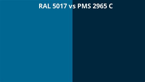 Ral 5017 Vs Pms 2965 C Ral Colour Chart Uk
