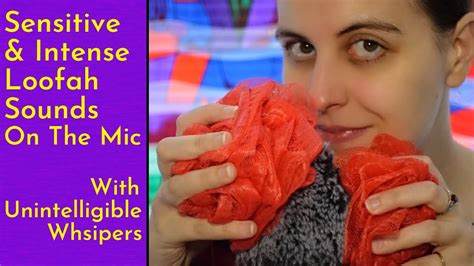 ASMR Sensitive & Intense Loofah Scratching Sounds On The Mic With Unintelligible Whispers - YouTube