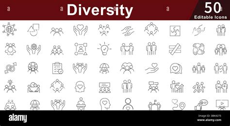 Diversity Inclusion Icon Set 50 Editable Equality Community Icons For Workplace Diversity