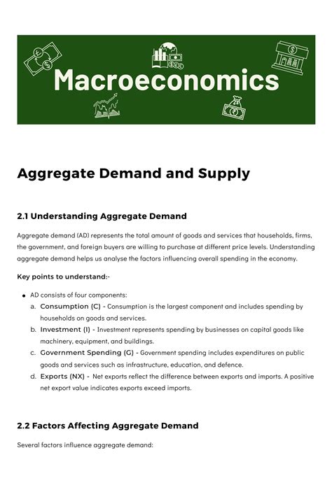 Solution Macroeconomics Ii Aggregate Demand And Supply Studypool