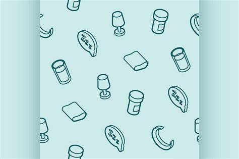Sleep Outline Isometric Pattern By Netkoff Thehungryjpeg