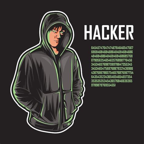Premium Vector T Shirt Illustration Of A Hacker Man In A Dark Hood