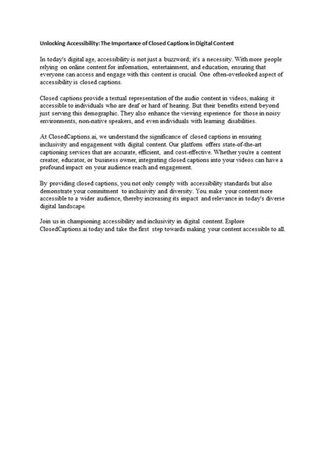 Ppt Unlocking Accessibility The Importance Of Closed Captions In Digital Content Powerpoint