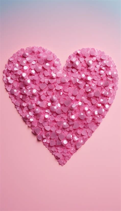 파스텔 배경에 핑크색 반짝이가 하트 모양을 이루도록 배열되어 있습니다 배경화면 37873264928d4ad68745 By Wallpaper Hd Widgetclub