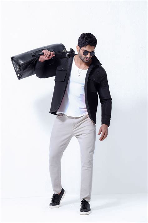 Black Double Pocket Polyamide Jacket Zed