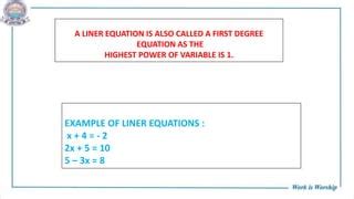 Linear Equation PPTX