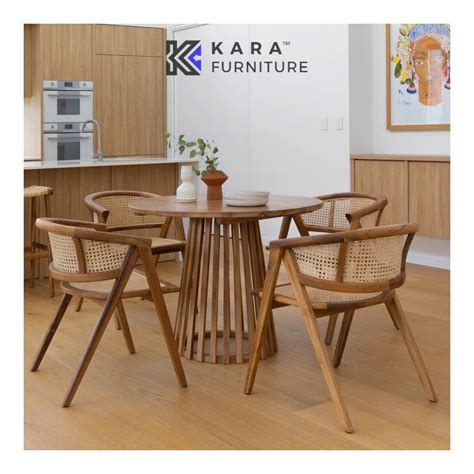 Promo Meja Makan Bundar Set 4 Kursi Anyaman Rotan Home Furniture On