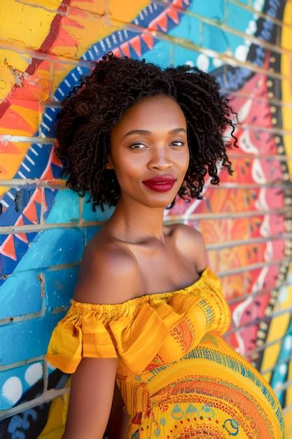 Donna Incinta Nera Che Posa Foto Gratis