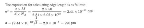 an element having bcc structure has atomic mass 50 u and density 6 81 g