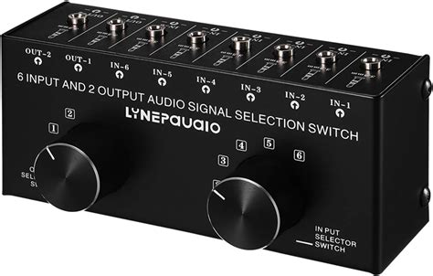 Amazon Com YIWENG 6 In 2 Out Audio Er Two Way Audio Signal Selector Box Splitter Distributor