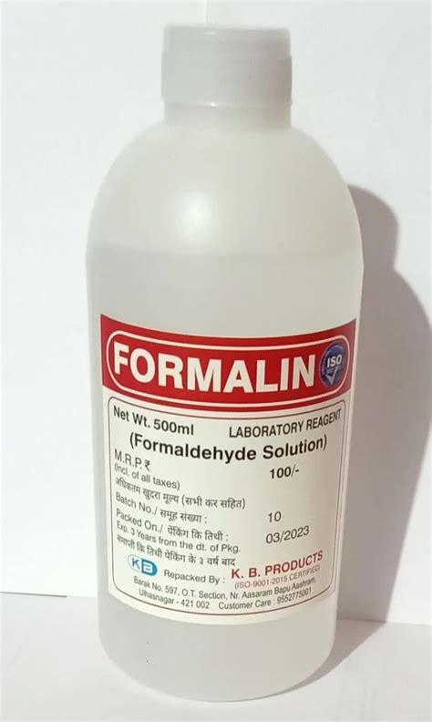 Formalin Solution 500 Ml For Water Disinfectant Liquid At Rs 20 00