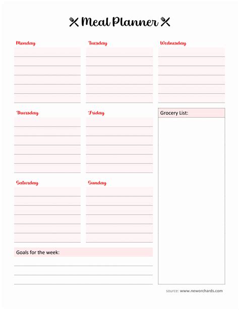 Free Meal Plan Templates Pdf Word Excel