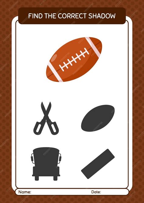 Premium Vector Find The Correct Shadows Game With Rugbyball Worksheet