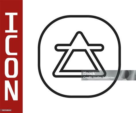 Black Line Air Element Of The Symbol Alchemy Icon Isolated On White
