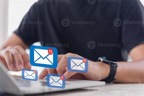 man checking email icon online or sending mail to partner and customer