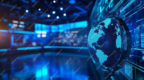 Premium Photo A Globe In A Futuristic Setting Representing Global Connectivity Data
