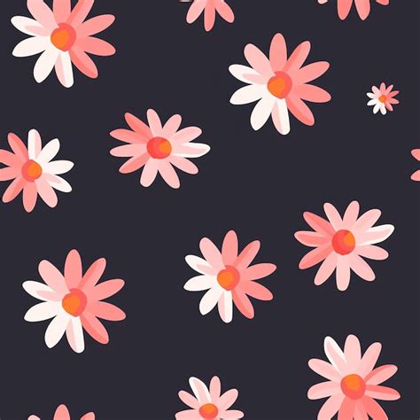 Pink Daisy Seamless Background Premium Ai Generated Image