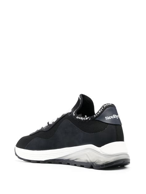 See By Chloé Brett Lace Up Sneakers In Black Modesens