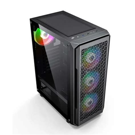 Mesh Design Gaming Pc Case With Tempered Glass Table Style Computer