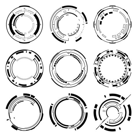 Vector Futuristic Circleframe Sci Fi Element Hud Focus Sci Fi Circular