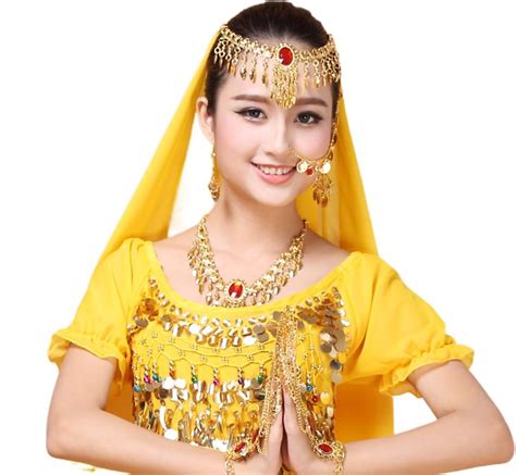肚皮舞鼻链印度舞头饰头纱舞蹈项链耳环天竺少女鼻夹成人演出指甲虎窝淘