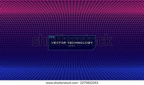 Synthwave Grid Grid Frame Retrowave Party Stock Vector Royalty Free