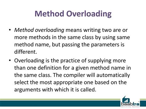 What Is Method Overloading Ppt