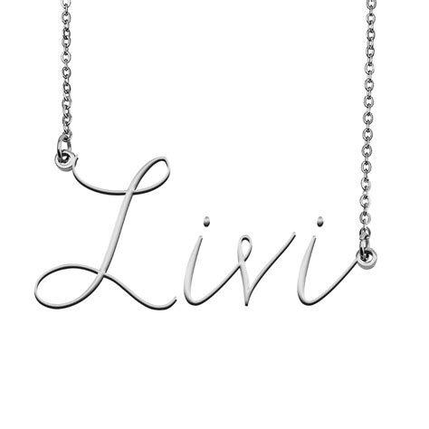 Livi Name Necklace Custom Personalized Name Plate Jewelry For Birthday