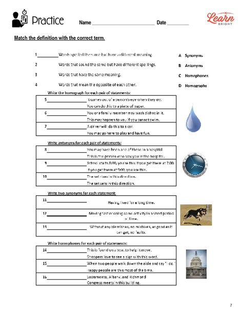 SYNONYMS ANTONYMS POLYSEMY HOMONYM AND HOMOGRAPH PDF Worksheets