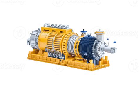 A Detailed Model Of An Industrial Gas Turbine Engine Featuring A Yellow