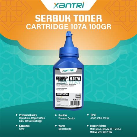 Jual Xantri 107a Serbuk Toner 107a 100gr Bubuk 1x Isi Cartridge