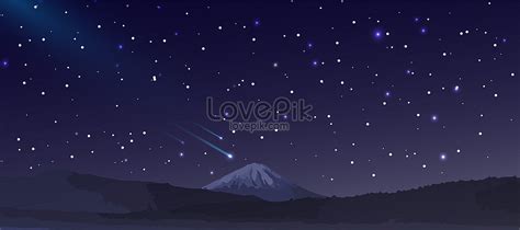 별과 산이있는 밤하늘 배경 이미지 Hd 반짝임 마법 눈 배경 사진 무료 다운로드 Lovepik