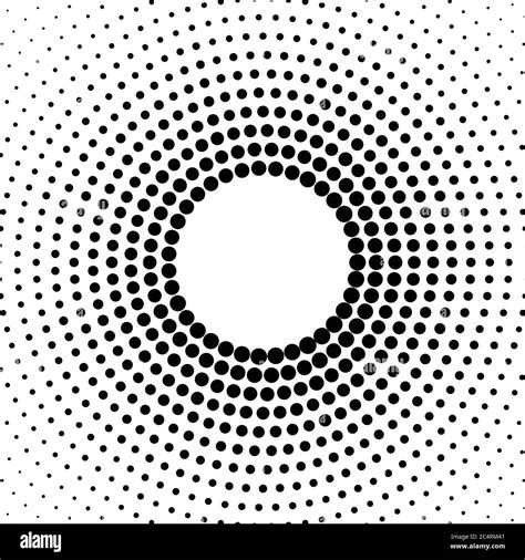 Halftone Dotted Background Circularly Distributed Halftone Effect Vector Pattern Circle Dots