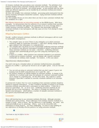 Extension Methods Nulls Namespaces And Precedence In C PDF
