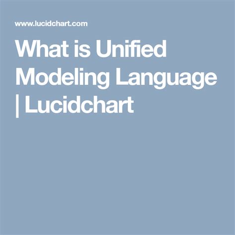 What Is Unified Modeling Language Lucichart